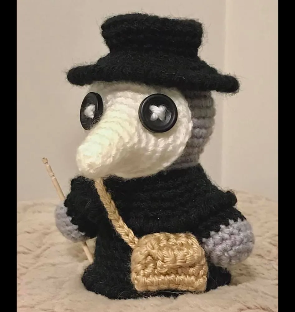 Free Crochet Pattern | Plague Doctor Amigurumi
